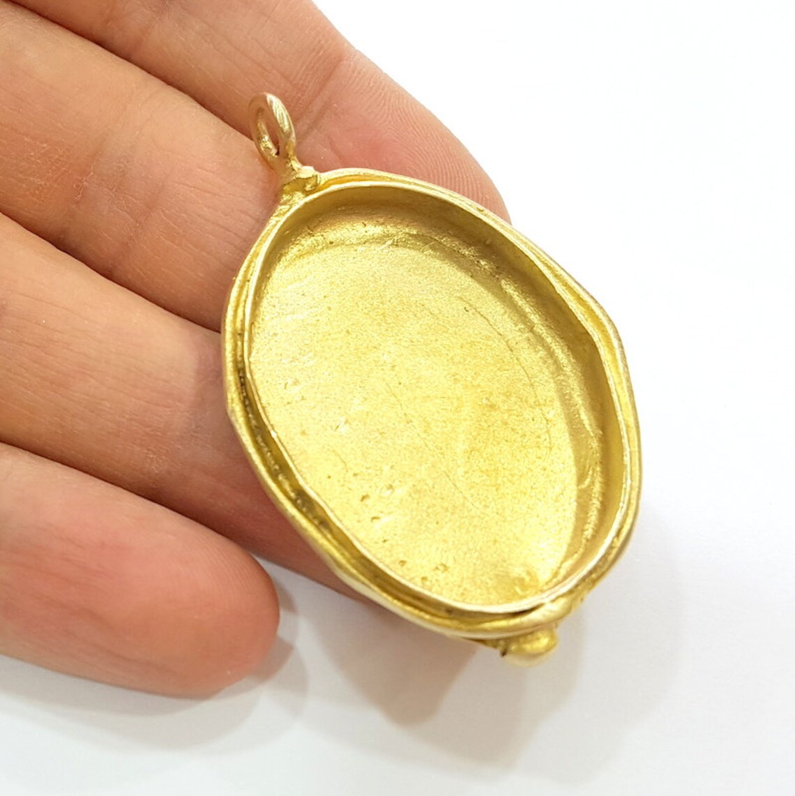 Raw Brass Pendant Blank Bezel Settings Base Blank Mountings Necklace ...