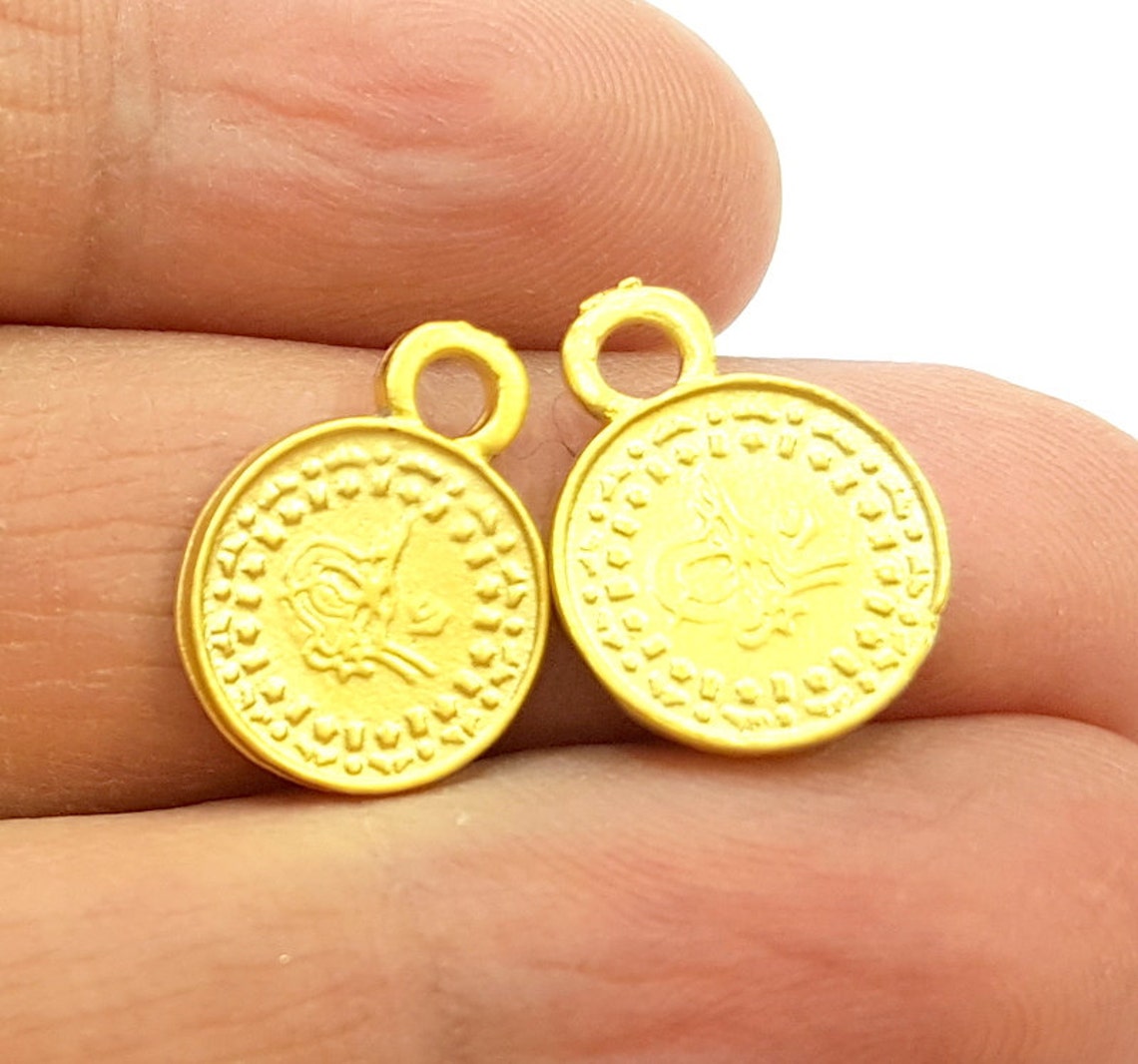 4 Gold Charms Gold Plated Ottoman Signature Charms 4 Pcs - Etsy