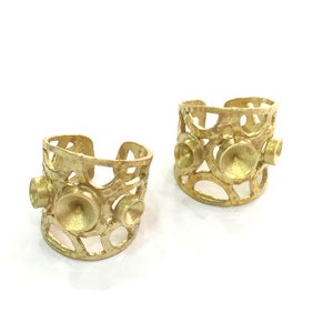 Raw Brass Adjustable Ring (4mm and 5mm Blank) , Bezel Settings,cabochon ...