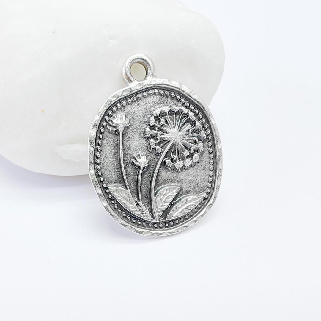 Dandelion Charms, Silver Flower Charms, Boho Charms, Earring Charms ...