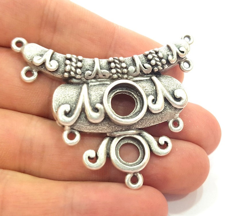 Silver Pendant Antique Silver Plated Medallion Pendants (58x46mm ...