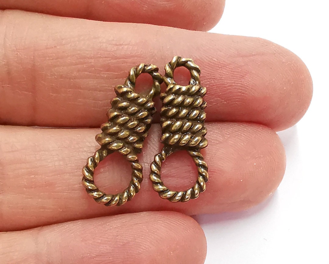 Bales of Rope Charms Connector Antique Bronze Plated Charms (25x10mm ...