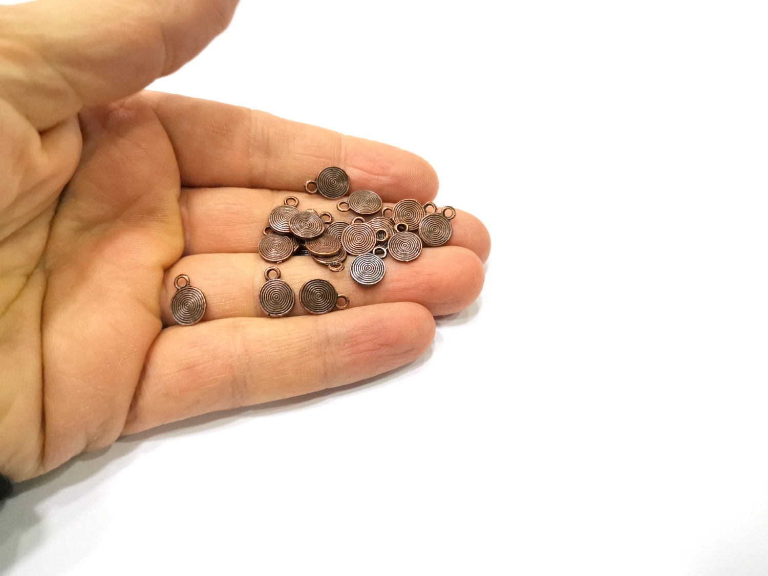 20 Copper Charm Antique Copper Charm 8mm G17383 - Etsy