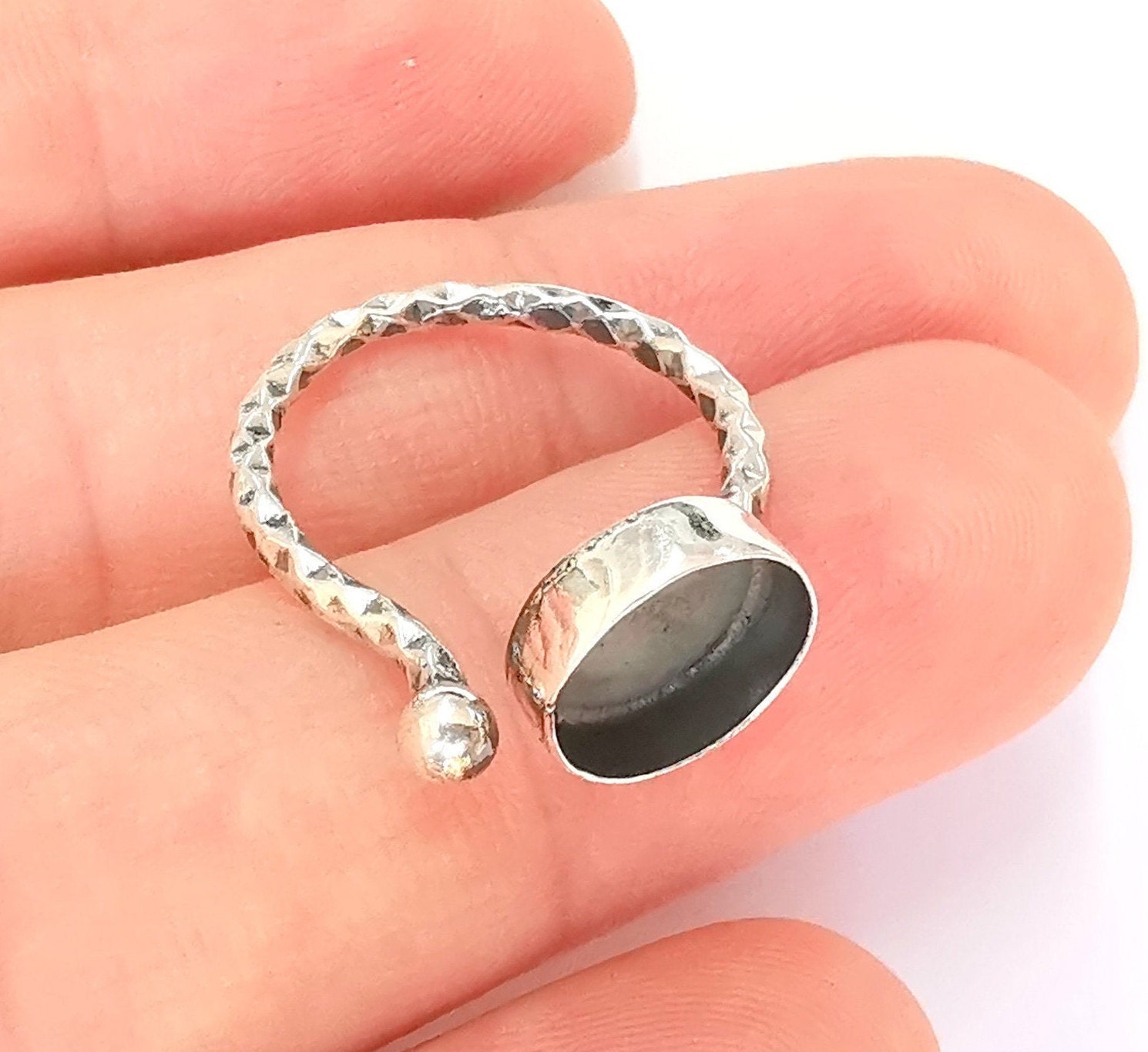 Sterling Silver Ring Blank Bezel 925 Silver Ring Setting Resin | Etsy