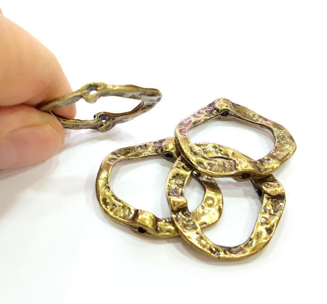 4 Antique Bronze Pendant Antique Bronze Connector (30x27mm) G7256 - Etsy