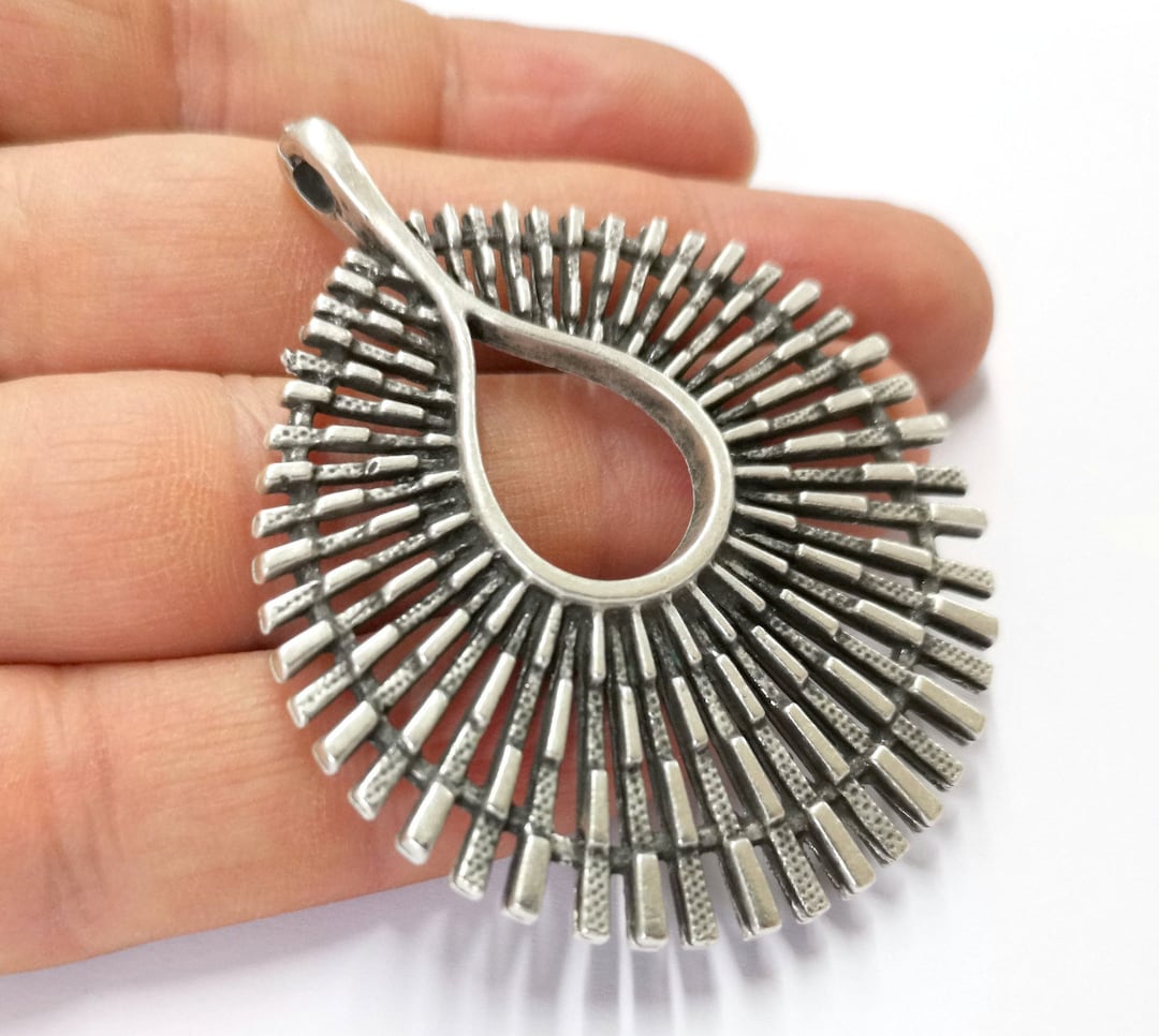 Silver Pendant Antique Silver Plated Pendant (66x54mm) G19953 - Etsy