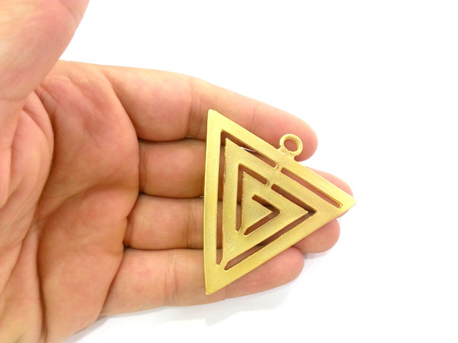 Gold Pendant Triangle Pendants Gold Plated Metal 60x55 Mm - Etsy