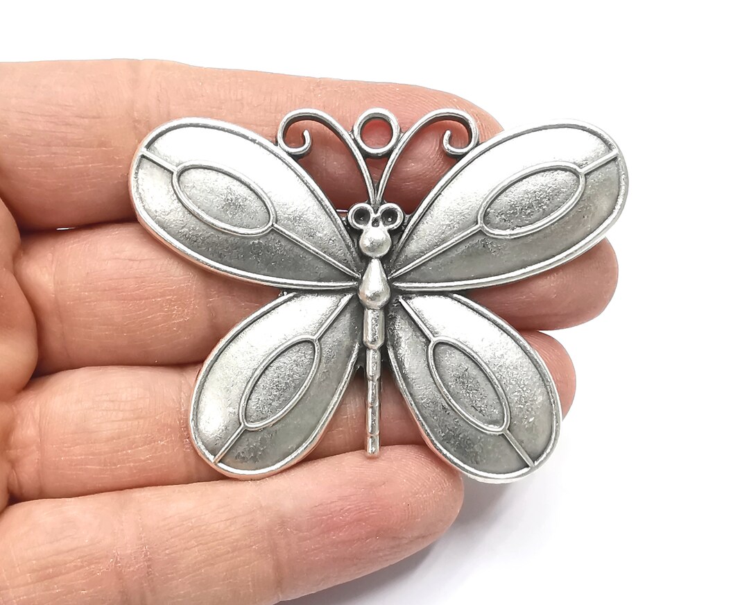 Butterfly Pendant Blank Bezel Mosaic Mountings Cabochon Setting Antique ...