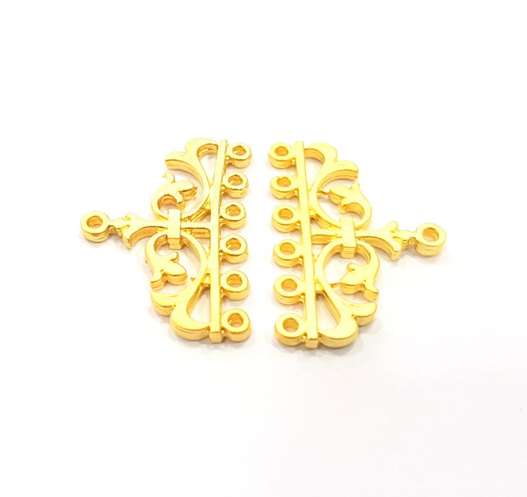 2 Gold End Bar Connector Gold Plated Metal (33x22mm) G14700 - Etsy