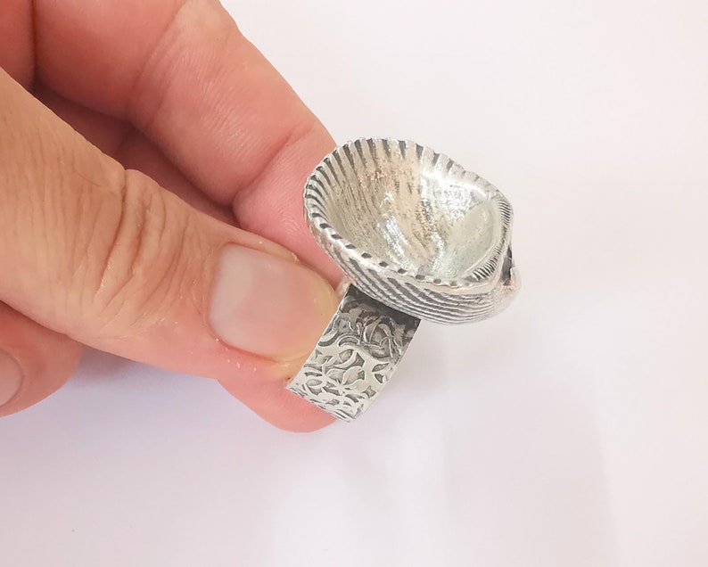 Oyster Shell Ring Blank Base Setting Resin Bezel Inlay Ring Backs ...