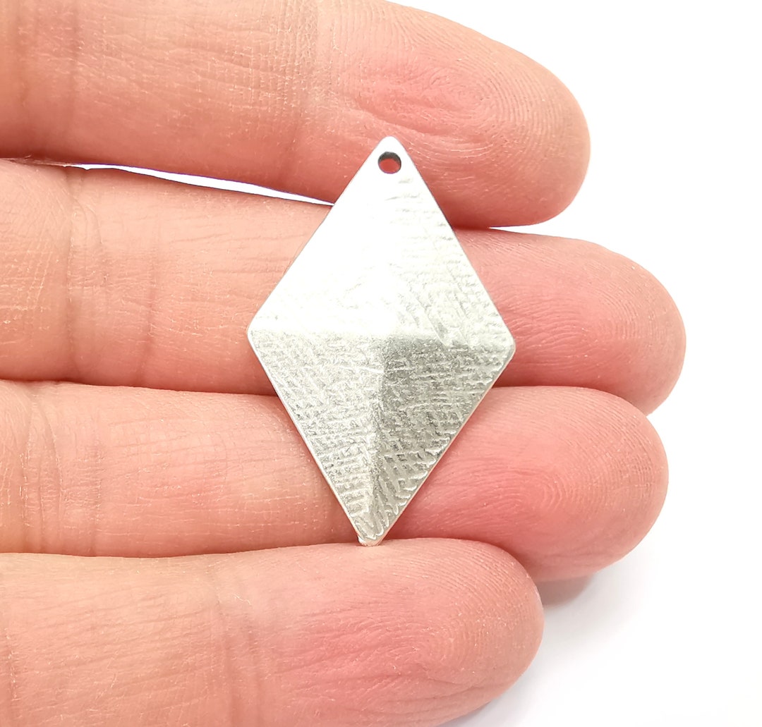 Diamond Shaped Charms Antique Silver Plated Charms (33x21mm) G27887 - Etsy