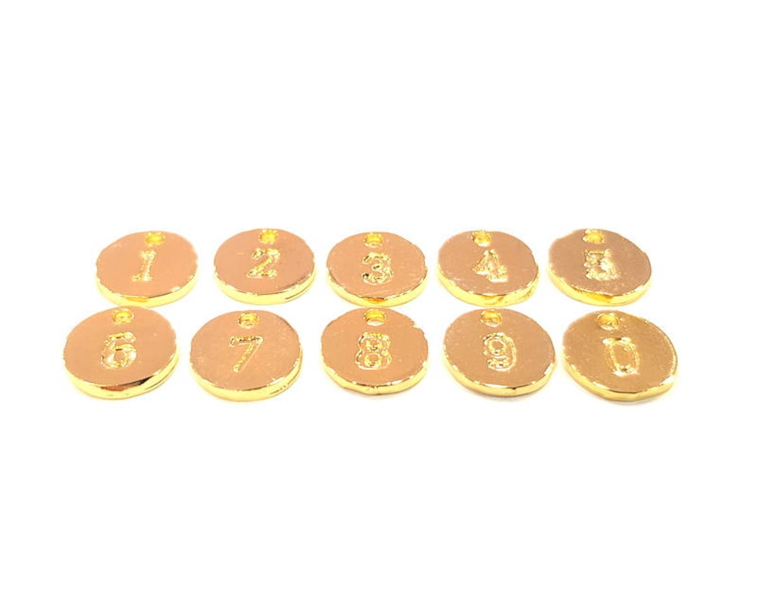 Number Charms Gold Number Charms 10mm , Gold Plated Charms G9577 - Etsy
