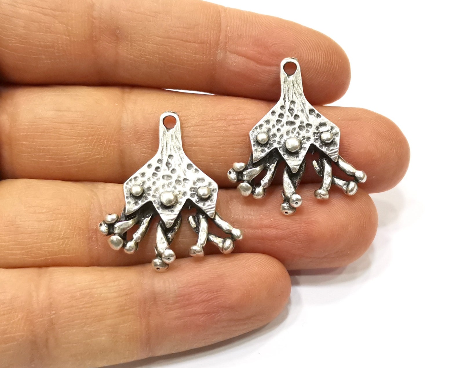 4 Silver Charms Antique Silver Plated Charms (30x26mm) G28779 - Etsy UK