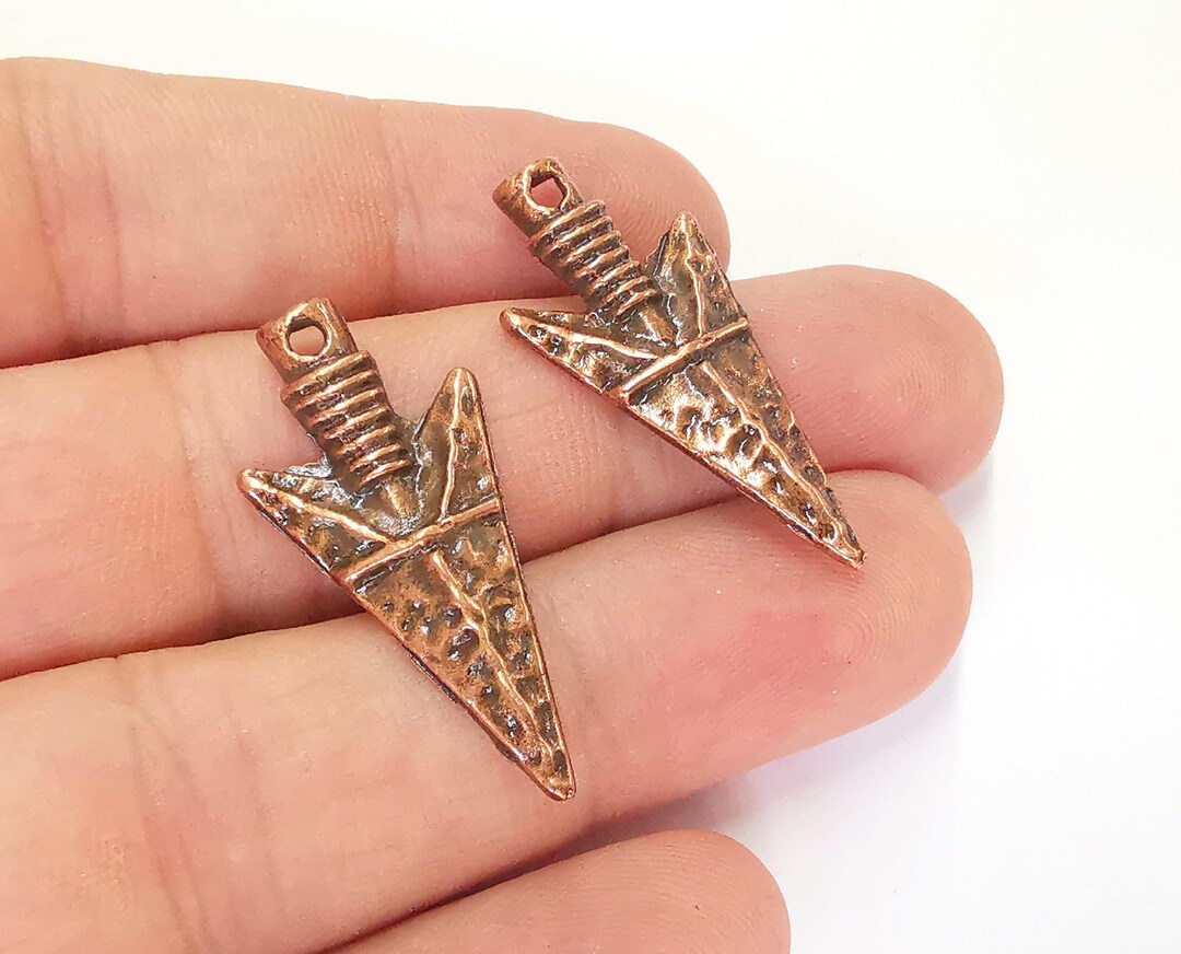 Arrowhead Charms Antique Copper Plated Charms (34x16mm) G23243 - Etsy