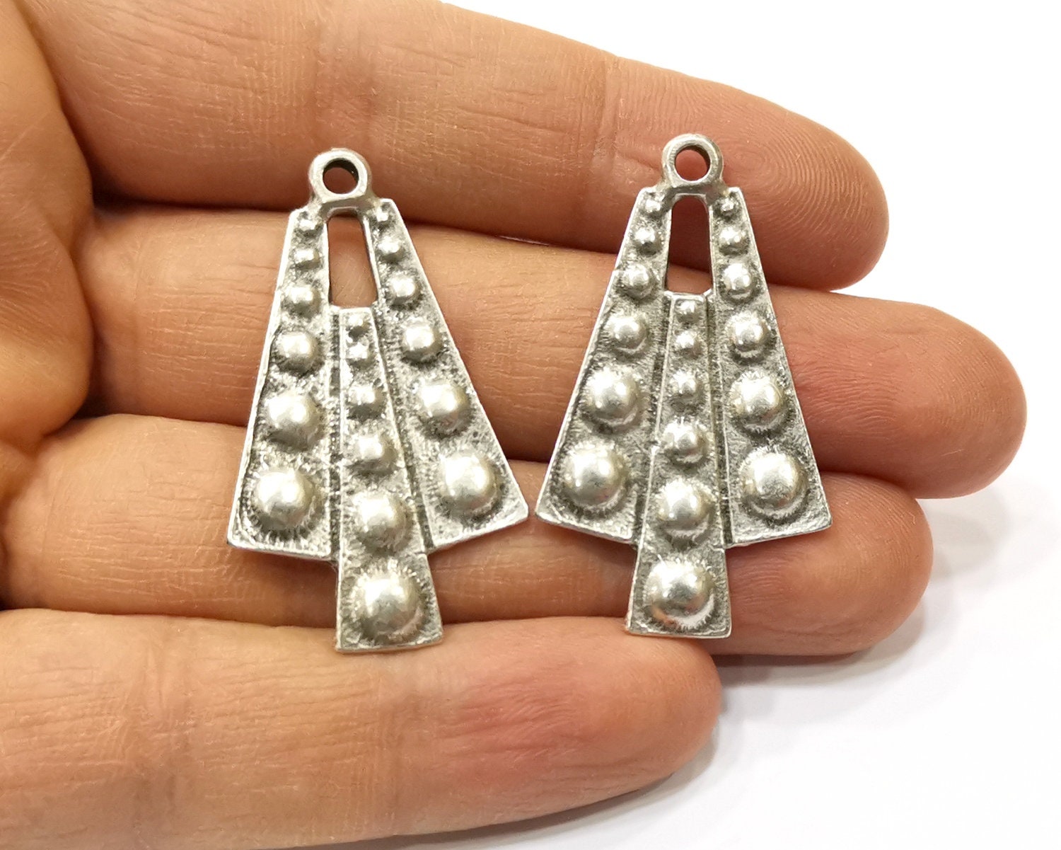 Silver Charms Antique Silver Plated Charms (42x25mm) G16537 - Etsy