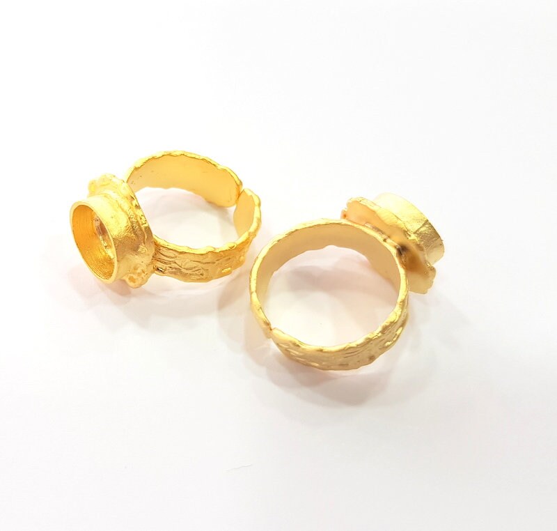 Gold Ring Settings Blank Inlay Ring Mosaic Ring Bezel Base | Etsy