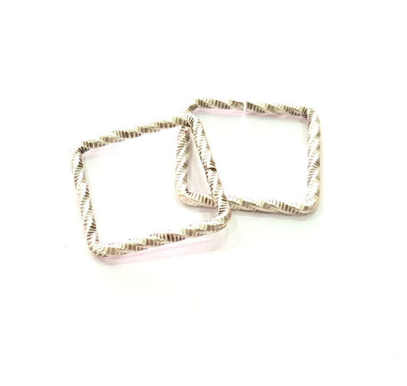 10 Square Jumpring Findings Connector Antique Silver Findings - Etsy