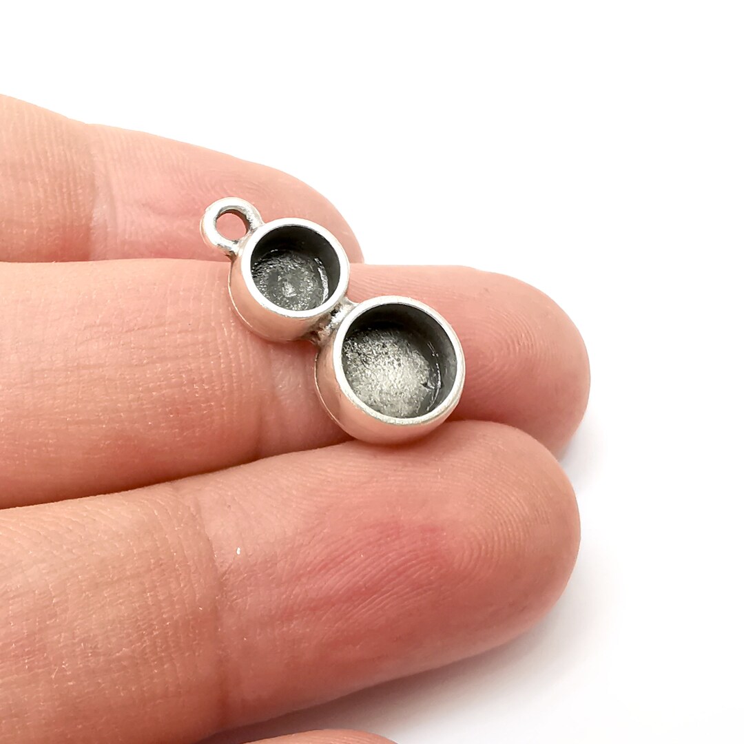 Round Charms Blanks, Resin Bezel Bases, Mosaic Mountings, Dry Flower ...