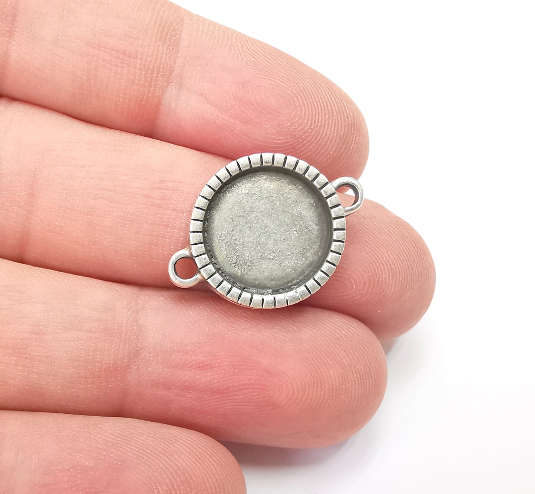 Round Pendant Connector Bezels, Resin Blank, Inlay Mountings, Mosaic ...