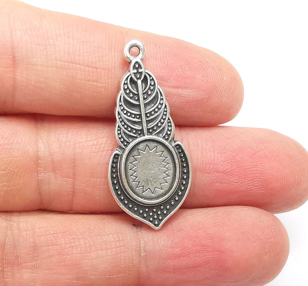 Silver Pendant Blank, Cabochon Bezel, Locket Pendant Base, Inlay ...