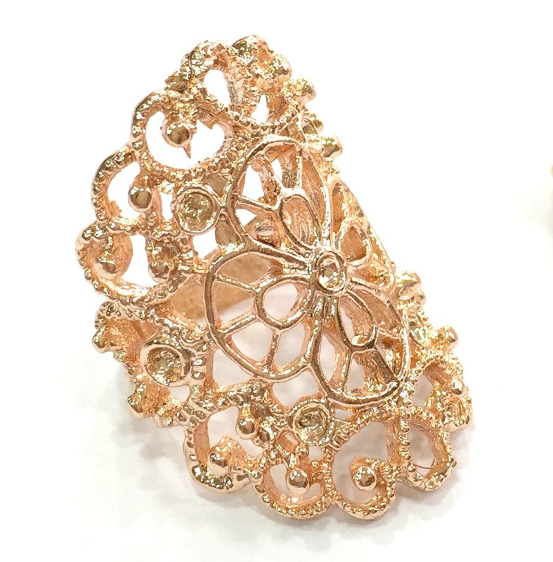 Rose Gold Ring Base Blank Adjustable Ring Blank, (2 Mm Blank) Rose Gold ...