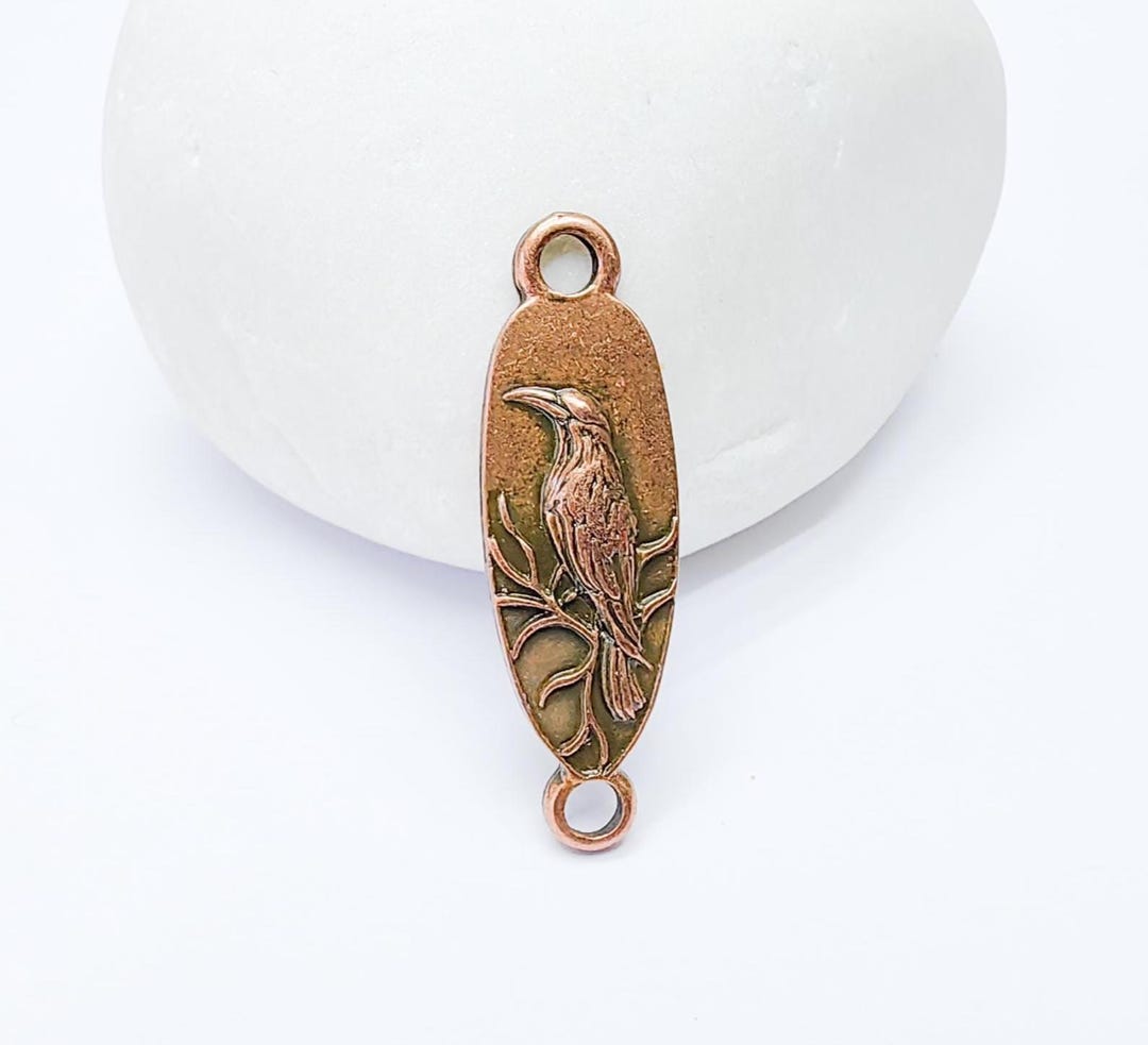 Raven Connector Charm Pendant, Gothic Boho Charm, Nature Earring Charm ...