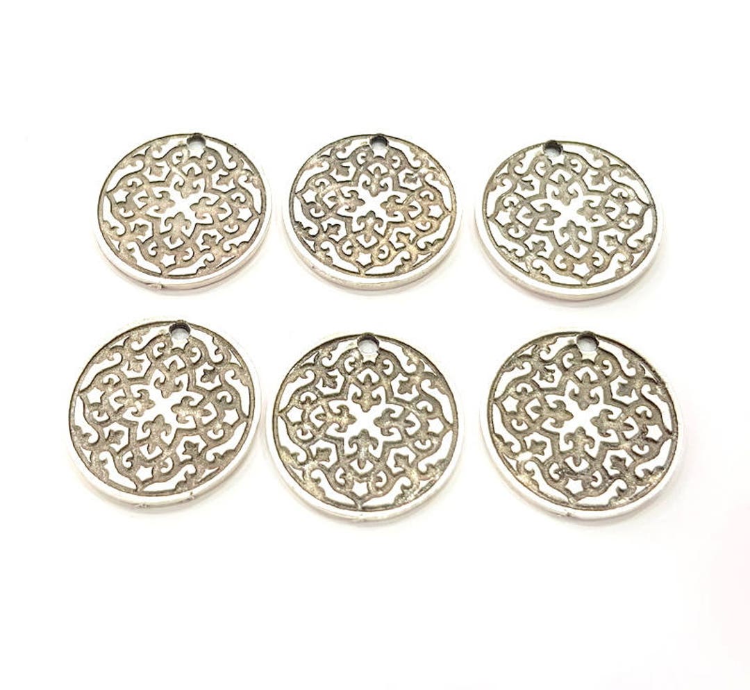6 Charms Argent Métal Plaqué Argent Vieilli 20mm G11633 - Etsy France