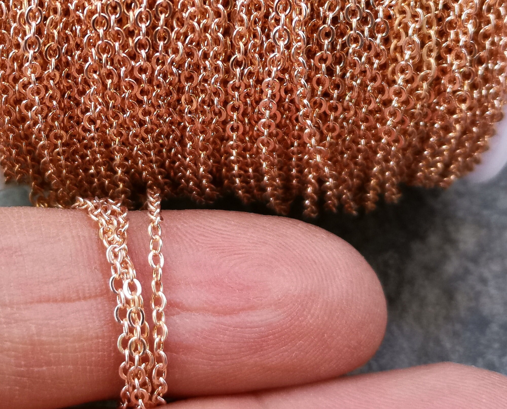 5mt Rose Gold Chain Soldered Link Chain Rose Gold Tone Brass 5 - Etsy