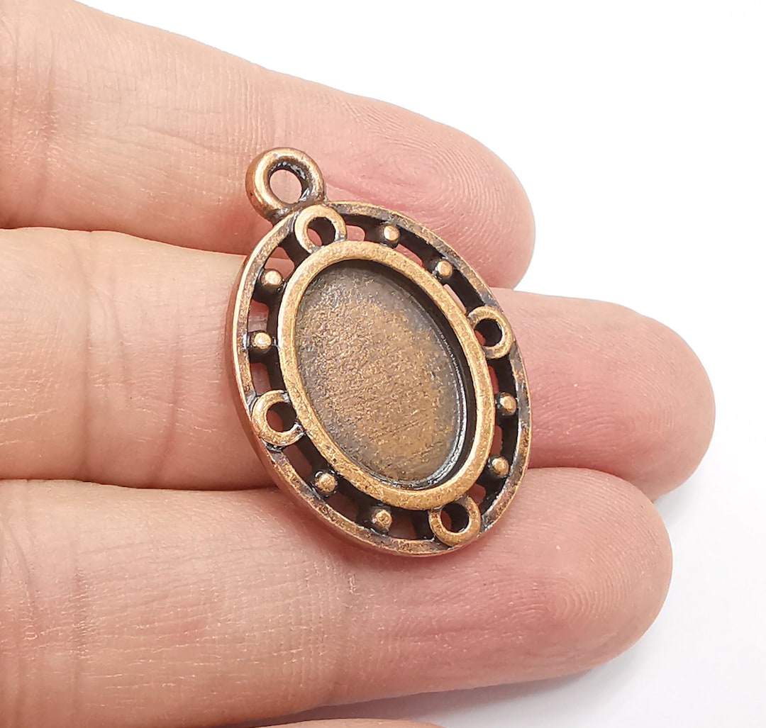 Oval Pendant Bezel Blanks, Resin Bezel Bases, Mosaic Mountings, Polymer ...