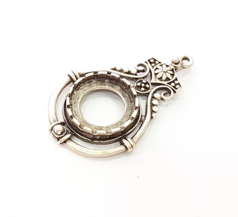 Silver Pendant Antique Silver Plated Pendants (56x34mm) G8314 - Etsy