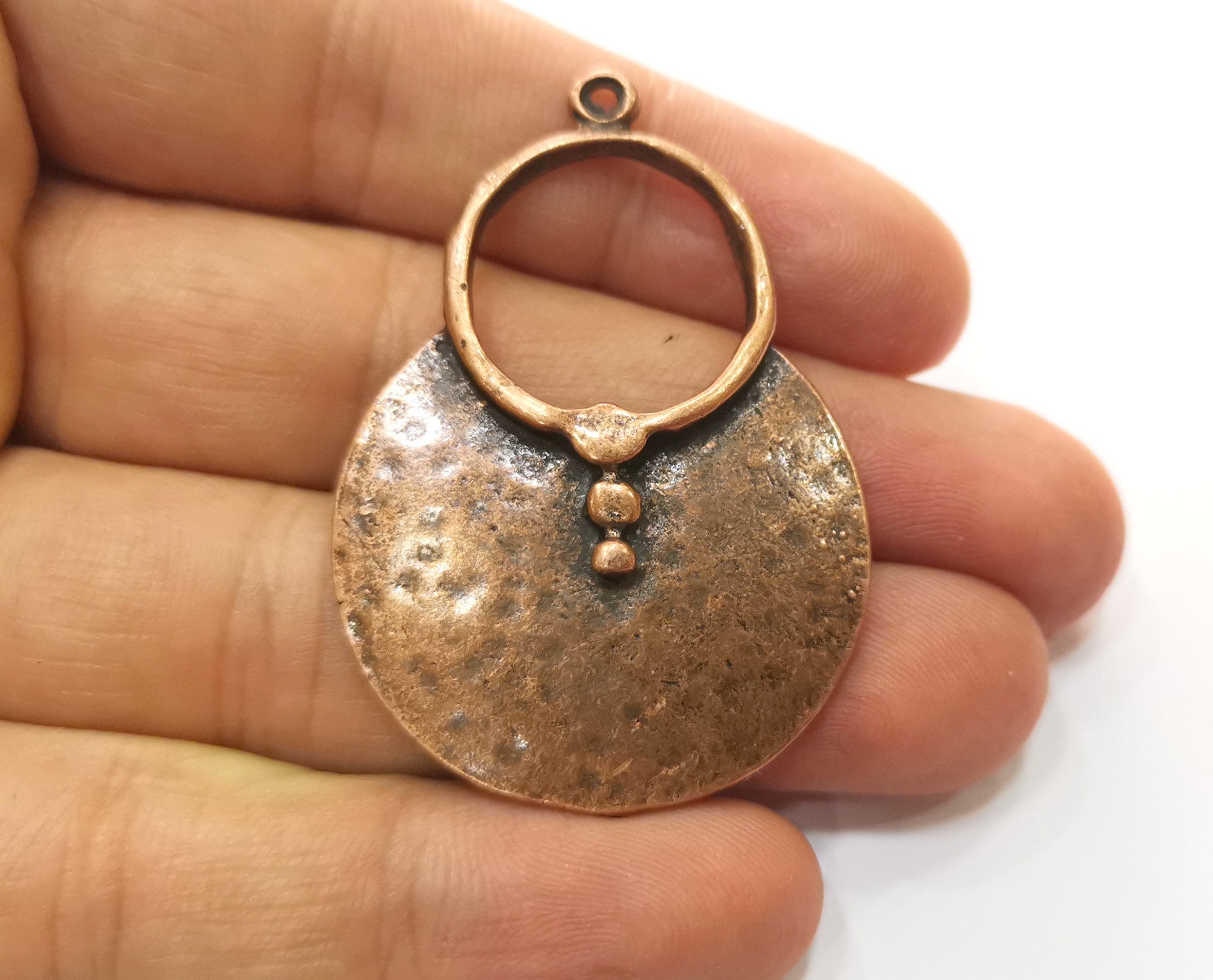 2 Copper Charms Antique Copper Plated Charms 52x36mm G20003 | Etsy