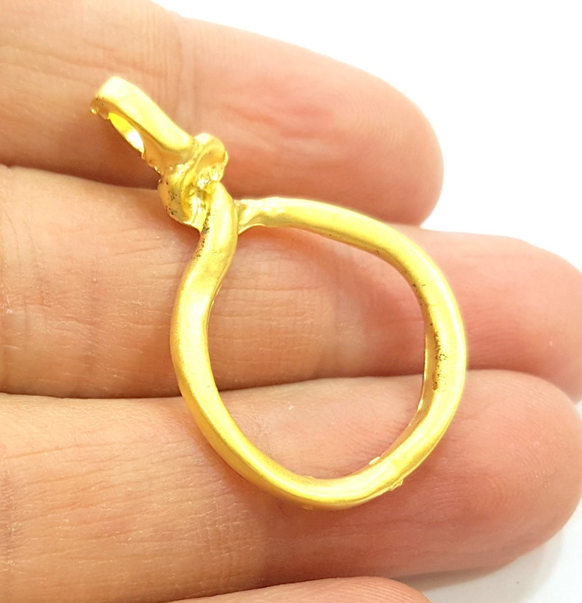 2 Knotted Rope Gold Plated Charms (38x23mm) G6841 - Etsy
