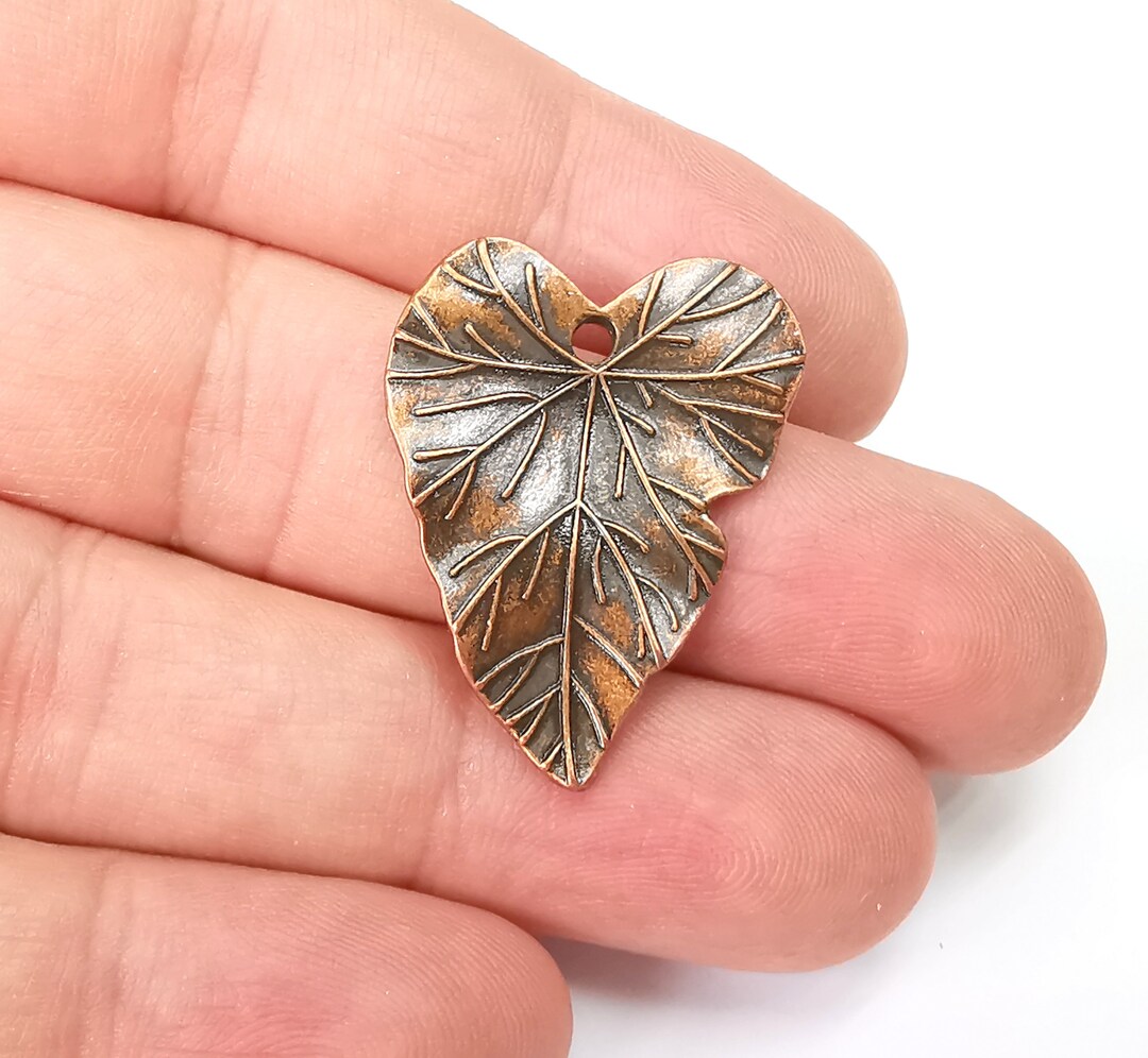 Leaf Charms, Ivy Leaf Charms Antique Copper Plated Natural Charms ...