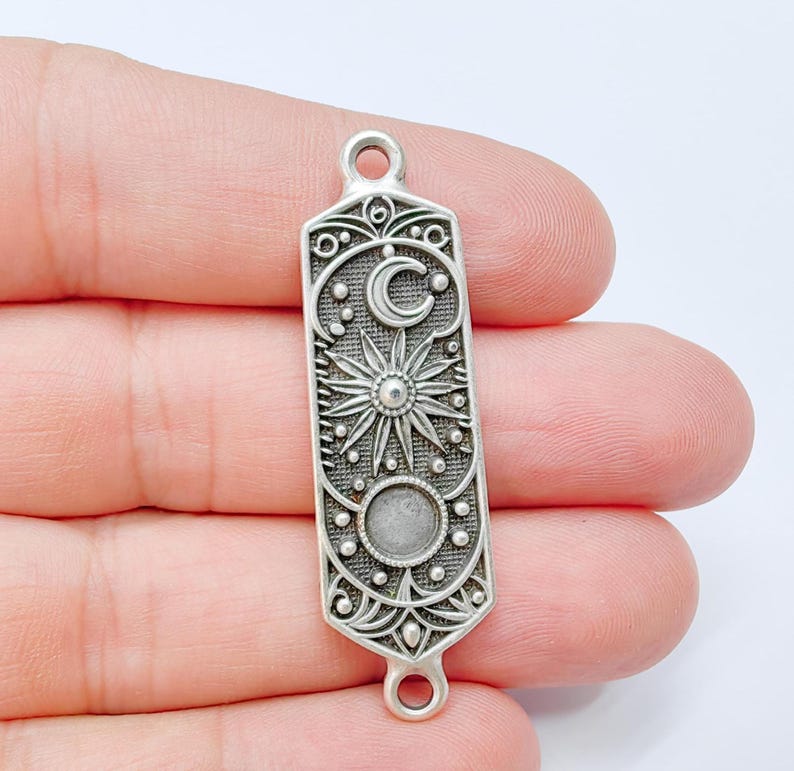 Celestial Star Connector, Moon and Sun, Cosmic Pendant, Earring Charms ...