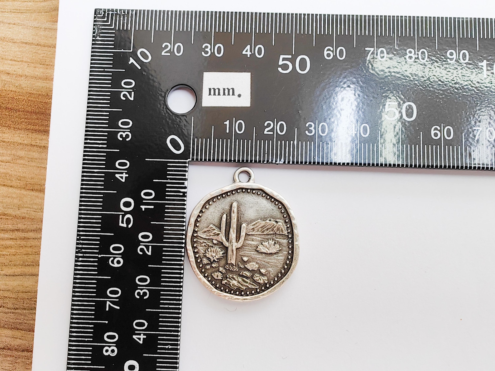 Desert Landscape Pendant, Boho Western Cactus Charm, Southwestern ...