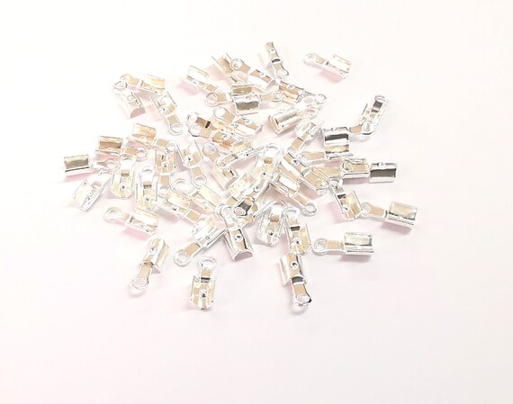 Craft Supplies & Tools Findings 10 Sterling Silver Cord End Findings ...