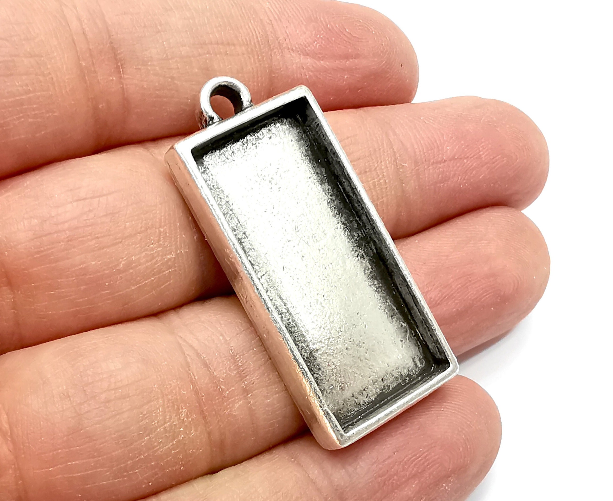 Rectangle Pendant Blanks, Resin Bezel Bases, Mosaic Mountings, Dry ...