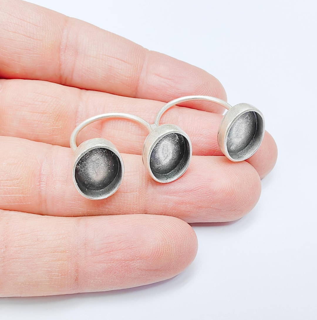 Triple Tray Ring Base Setting, Cabochon Blank, Resin Bezel Mounting ...