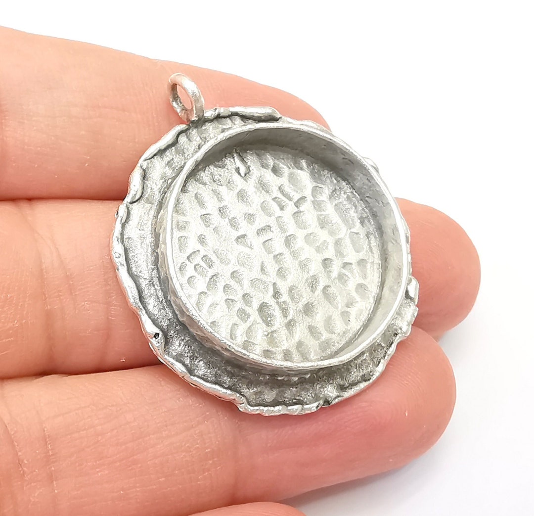Hammered Pendant Blanks, Resin Bezel, Cabochon Bases, Mosaic Mountings ...