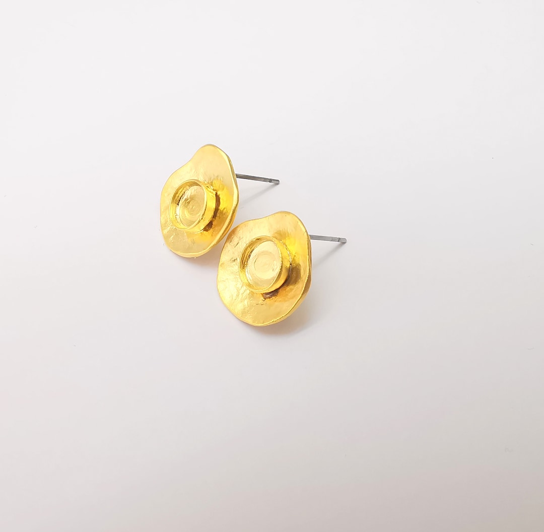 Earring Stud Base, Earring Blank, Ear Settings Resin Bezel, Cabochon ...