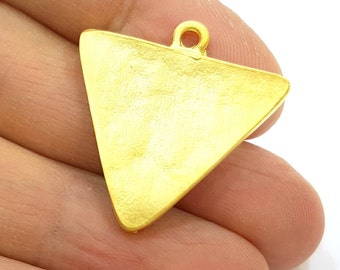 One Set Premium Gold Plated Triangle Pendant Geometry 73x40mm 3118C-N ...