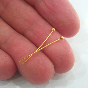 50 Pcs 25 Mm Gold Plated Brass Ball Pin ,findings G9964 - Etsy