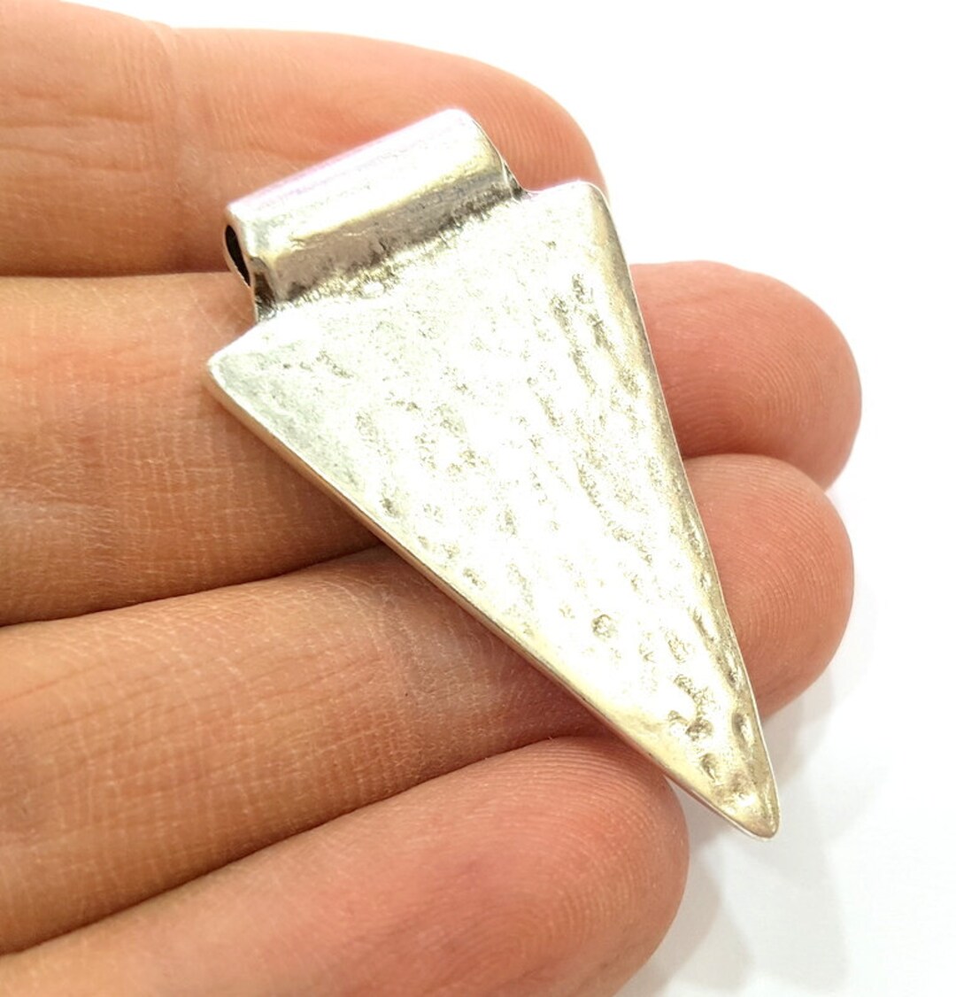 Antique Silver Triangle Pendants (45x25mm) Antique Silver Plated G6707 ...
