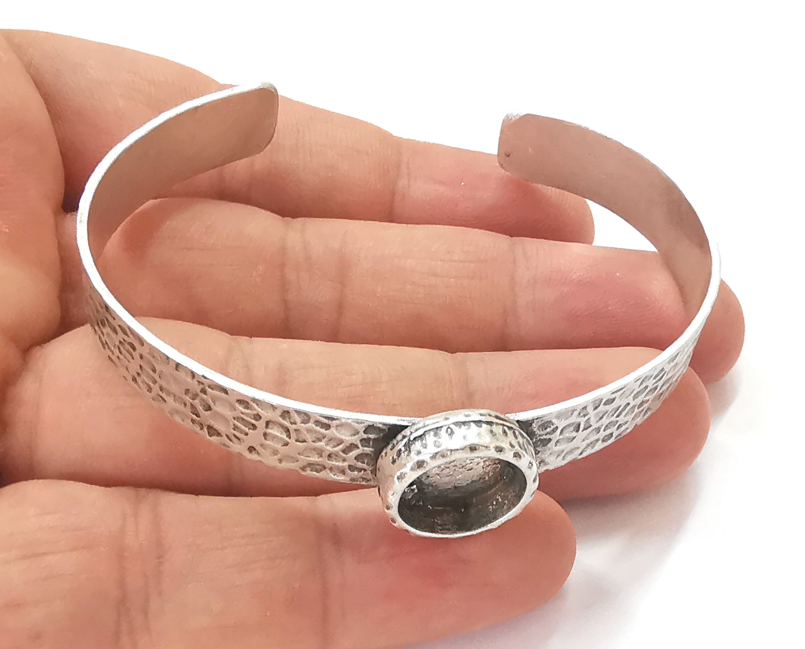 Bracelet blank resin bangle Dry flower inlay blank cuff bezel | Etsy