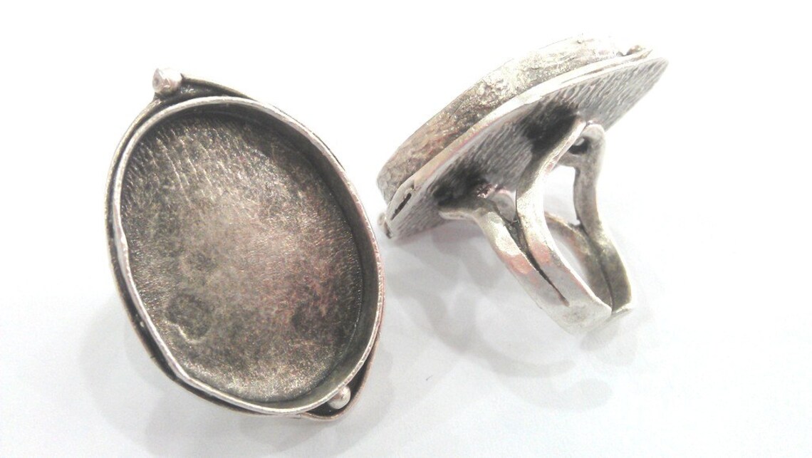 Silver Ring Bezel Base Settings Blank Cabochon Base Mountings ...