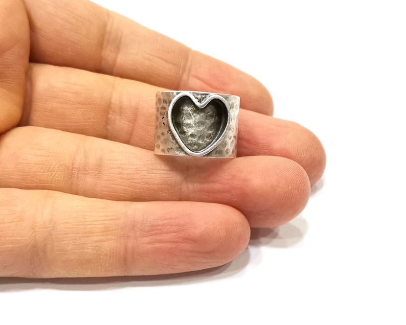 Silver Ring Setting Resin Ring Blank Cabochon Base Inlay Ring - Etsy