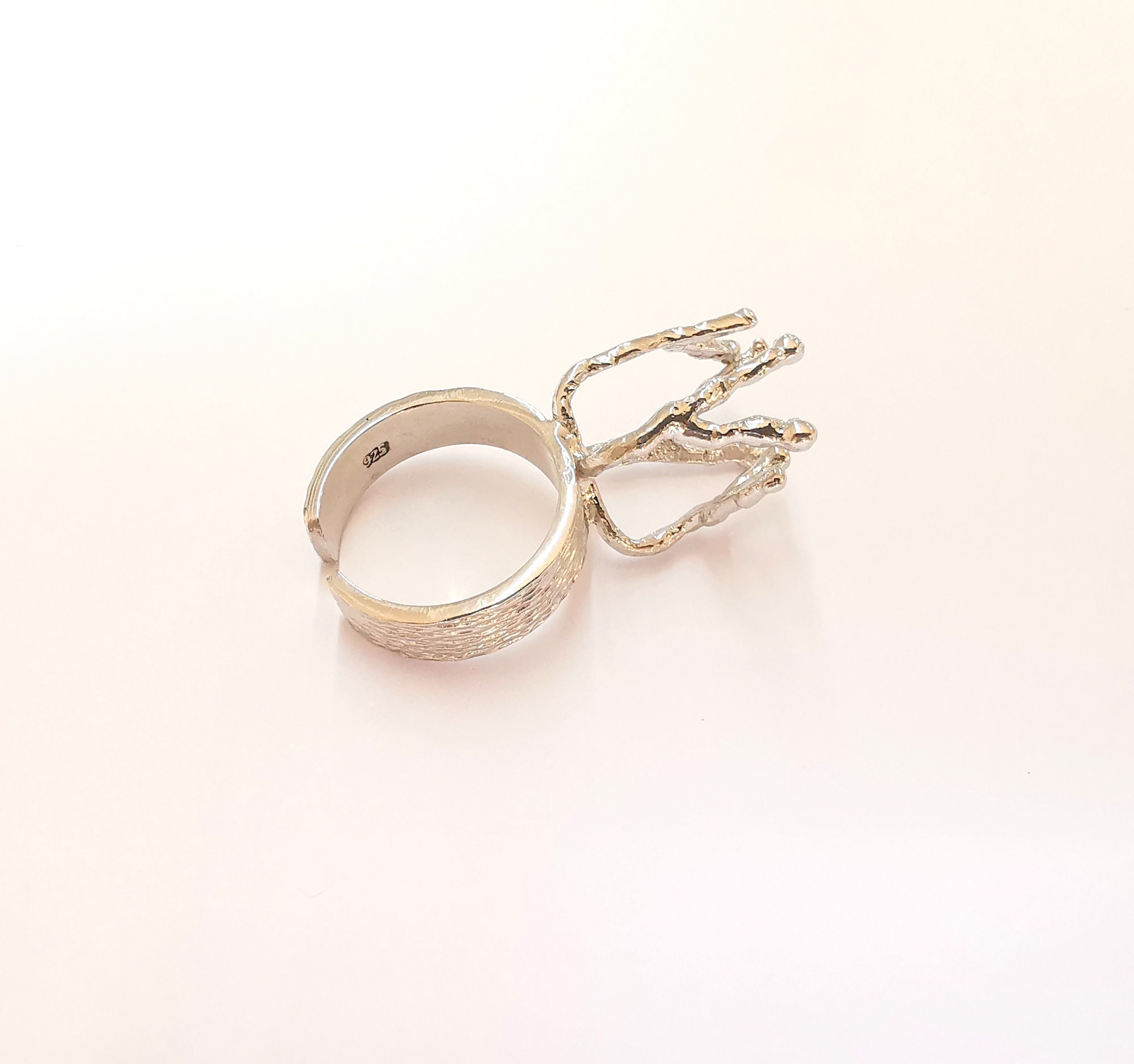 Claw Ring Sterling Silver Claw Ring Blank 925 Silver Ring - Etsy