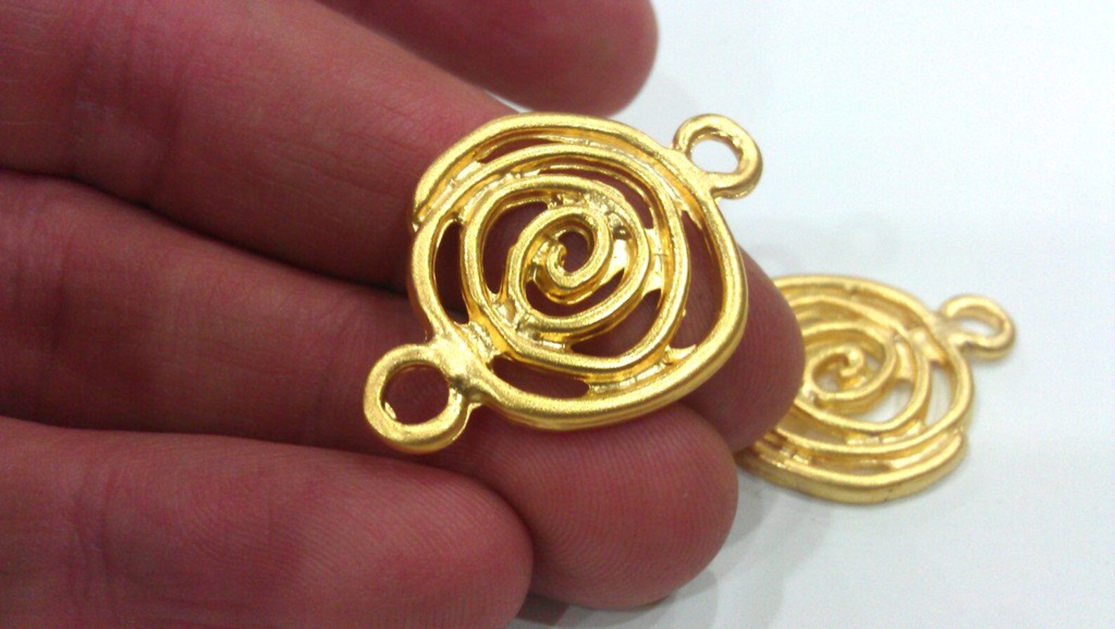 2 Pcs Gold Connector Pendant Gold Plated Metal G9570 - Etsy