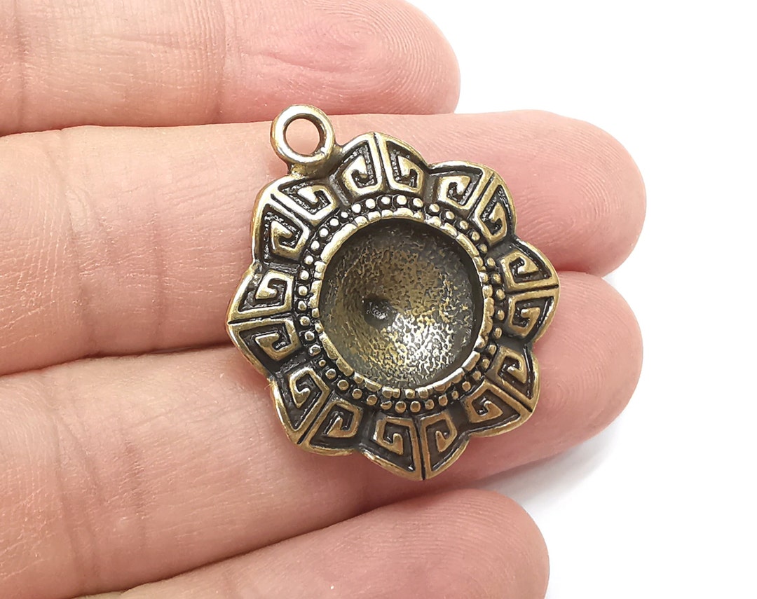 Ethnic Charms Pendant Bezels, Resin Blank, Inlay Mountings, Mosaic ...