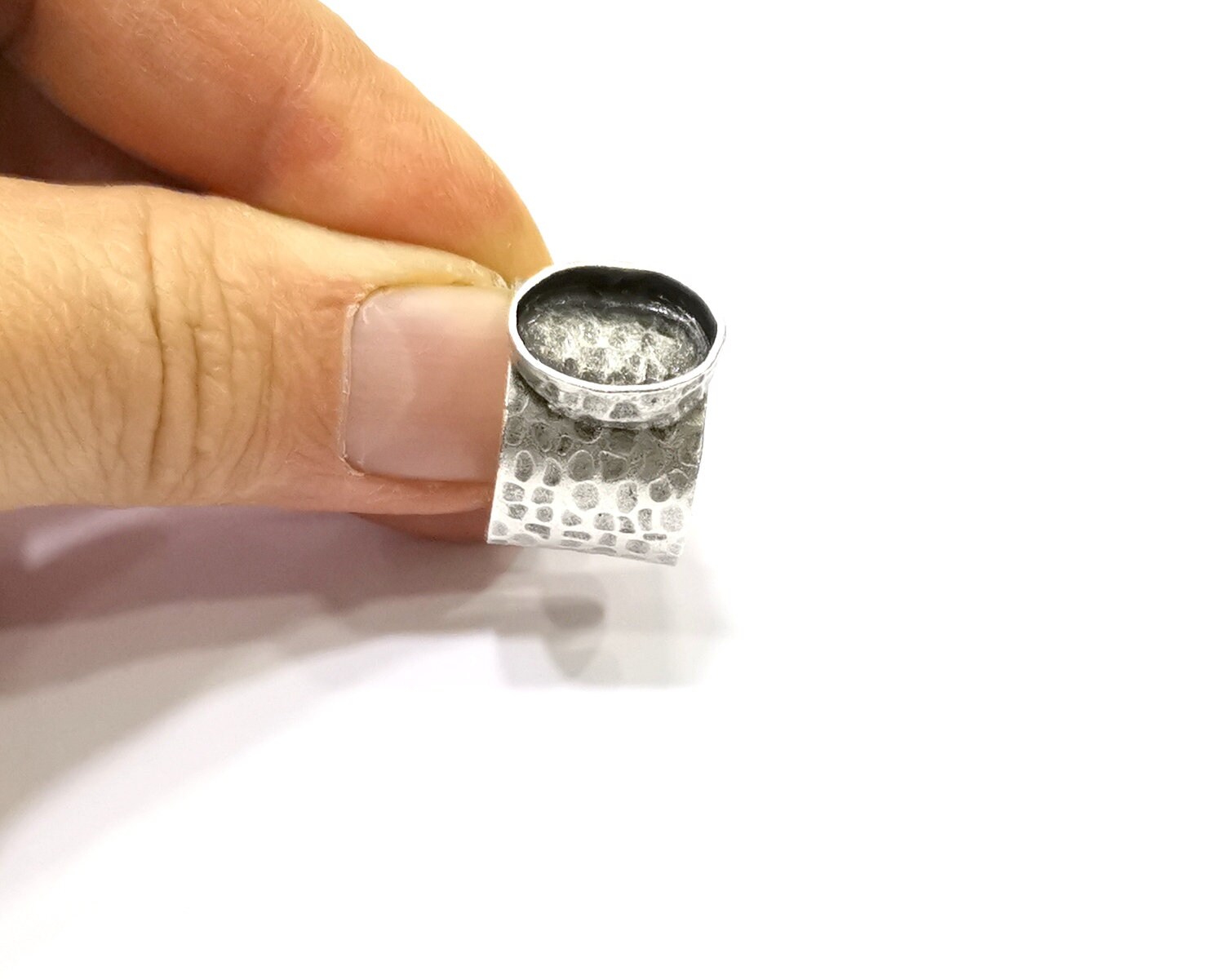 Silver Ring Setting Resin Ring Blank Cabochon Base Inlay Ring - Etsy